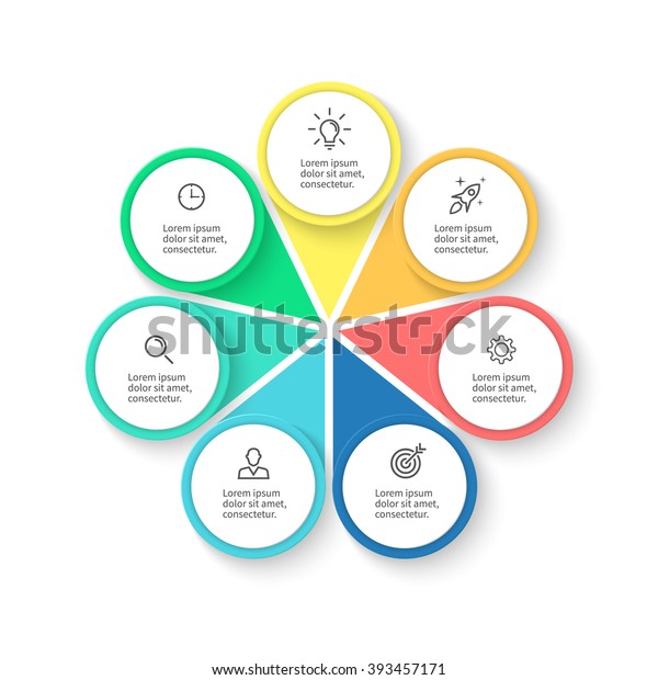 Circular Infographic Element Petals Business Chart Stock Vector (Royalty Free) 393457171