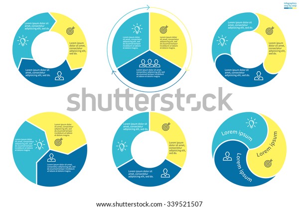 Circular Infographics Flat Pie Charts Graphs Stock Vector (Royalty Free ...