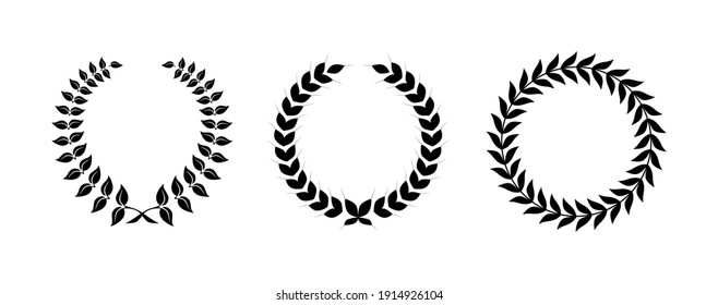 Circular Laurel Vector Collection Set Stock Vector (Royalty Free ...