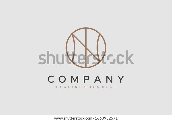 Circular Line Letter N Logo Isolated Stock Vector (Royalty Free ...