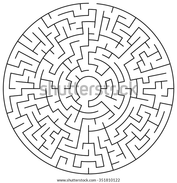 Circular Maze Puzzle Game Illustration Background Stock Vector (Royalty ...