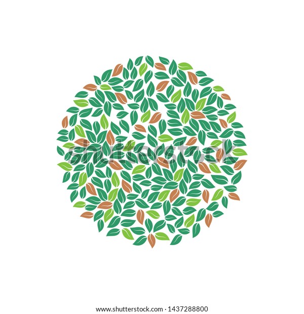 Circular Nature Logo Vector Colorful Leaves Stock Vector (Royalty Free ...