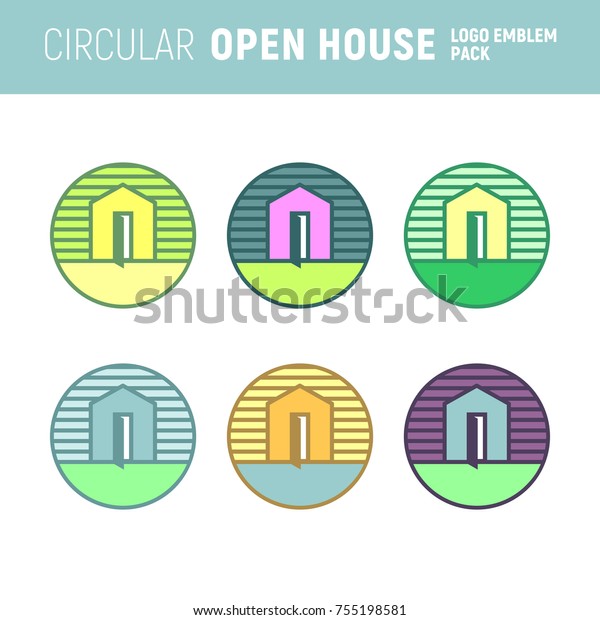 Circular Open House Logo Emblem Vector Stock Vector (Royalty Free ...