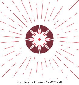 Circular Ornamental Sun Symbol Vector Geometric Stock Vector (Royalty ...