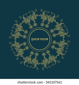Circular Pattern Traditional Motifs Ancient Oriental Stock Vector ...