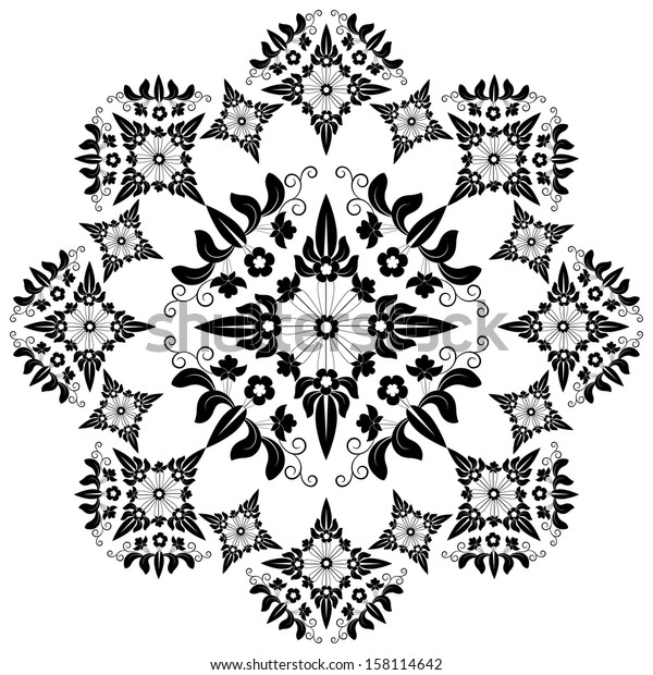 Circular Pattern Traditional Motifs Ancient Oriental Stock Vector ...
