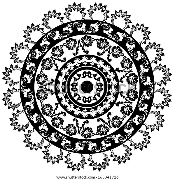 Circular Pattern Traditional Motifs Ancient Oriental Stock Vector ...