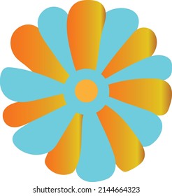 Circular Petal Shaped Vector Illustration Blue Stock Vector (Royalty ...