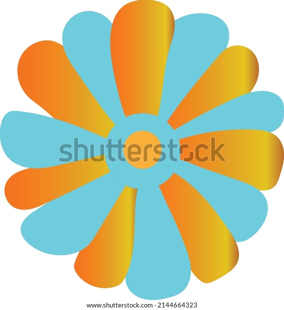 Circular Petal Shaped Vector Illustration Blue Stock Vector (Royalty ...