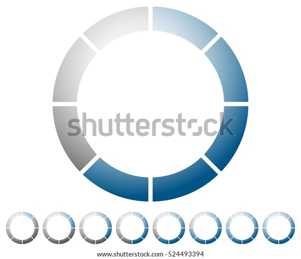 Circular preloader, progress indicator icon w/ 8 steps. Buffer symbol. Circular preloader, progress indicator icon w/ 8 steps. Buffer symbol.