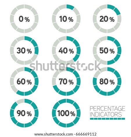 Circular Progress Bar Ten Percentage Indicators 스톡 벡터(사용료 없음) 666669112 ...