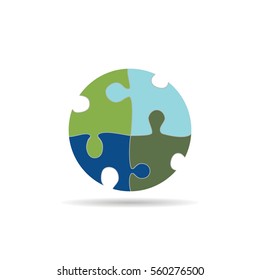 Puzzle Teamwork Logo Design Vector Stock Vector (Royalty Free ...