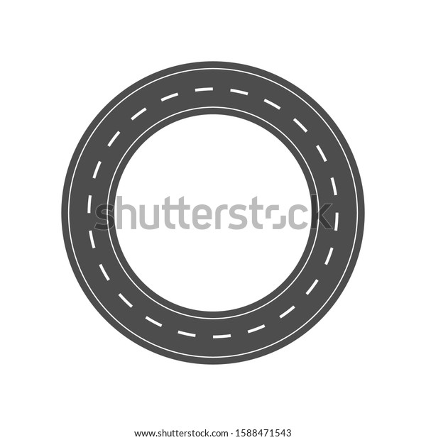 Circular Road Icon On White Background Stock Vector (Royalty Free ...