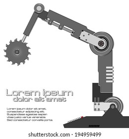 Vektor Stok Circular Saw Robotic Arm Hand (Tanpa Royalti) 194959499 ...