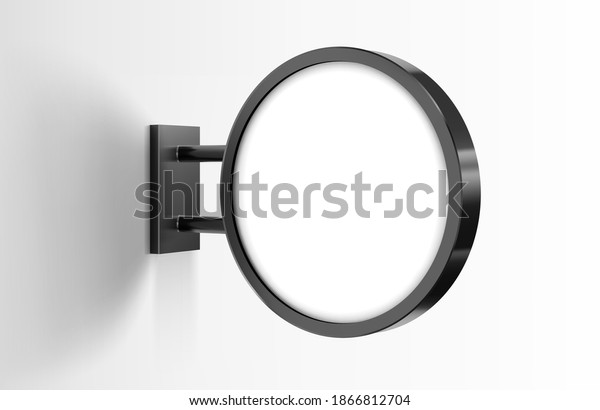 Circular Sign Board Mockup Isolated On Stock Vector (Royalty Free ...