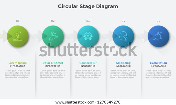 Circular Stage Diagram Five Round Elements Stock Vector (Royalty Free ...