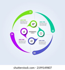 Circular Steps Infographics Business Template Elements Stock Vector ...