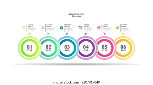 Circular Steps Infographics Business Template Gradient Stock Vector ...