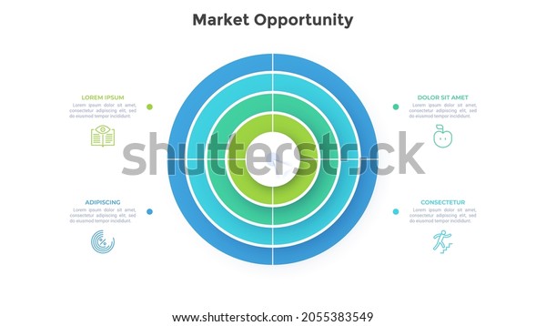 Circular Target Diagram 4 Colorful Rings Stock Vector (Royalty Free ...