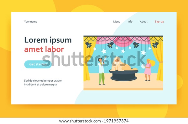 Circus Actors Performing Walrus Trainers Making Stock Vector (Royalty ...