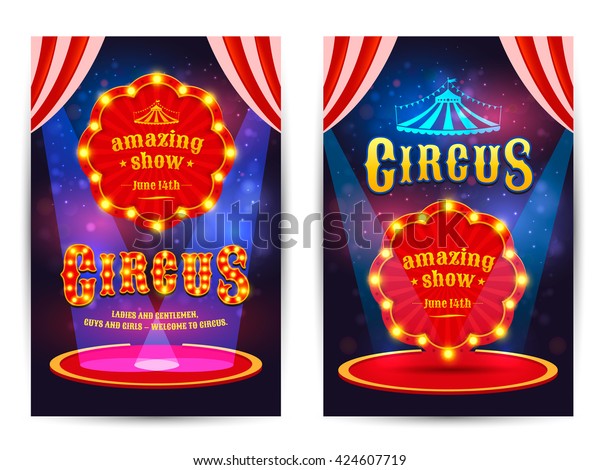 Circus Amazing Show Poster Template Light Stock Vector (Royalty Free ...