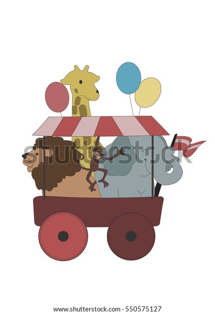 Circus Animals Cart Stock Vector (Royalty Free) 550575127 | Shutterstock