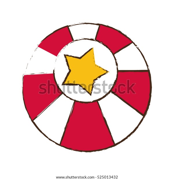 Circus Ball Star Icon Vector Illustration Stock Vector (Royalty Free ...