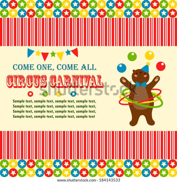 Circus Card Design Vector Illustration Stock Vector (Royalty Free ...