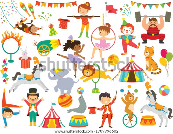 Circus Clipart Set Circus Animals Circus Stock Vector (Royalty Free ...