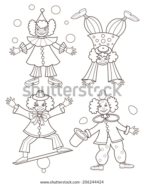 Circus Clown Vector Illustration Stock Vector (Royalty Free) 206244424 ...