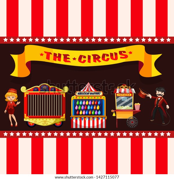 Circus Concept Stalls Illustration Stock Vector (Royalty Free ...