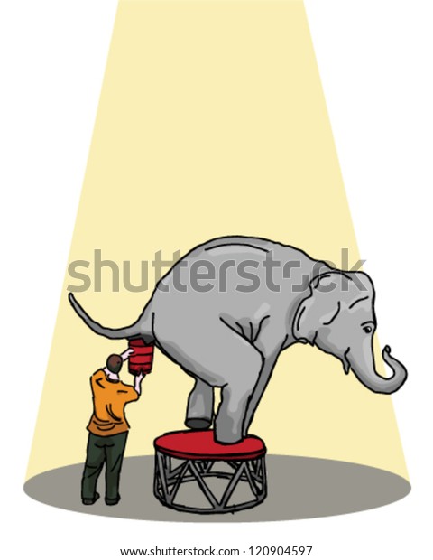 Circus Elephant Having Poop Stock Vector (Royalty Free) 120904597
