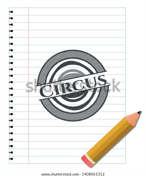 Circus Pencil Emblem Vector Illustration Detailed: เวกเตอร์สต็อก (ปลอด ...