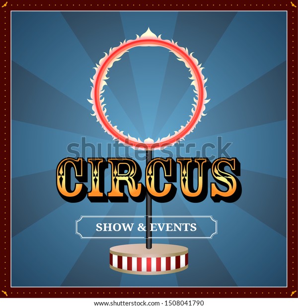 Circus Poster Image Fire Ring Vector: vector de stock (libre de ...