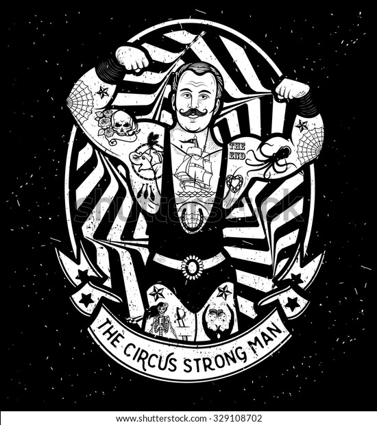 Circus Strong Man Vector Illustration Illustration Stock Vector ...