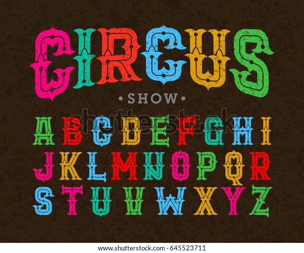 Circus Style Vintage Font Vector Illustration : image vectorielle de ...