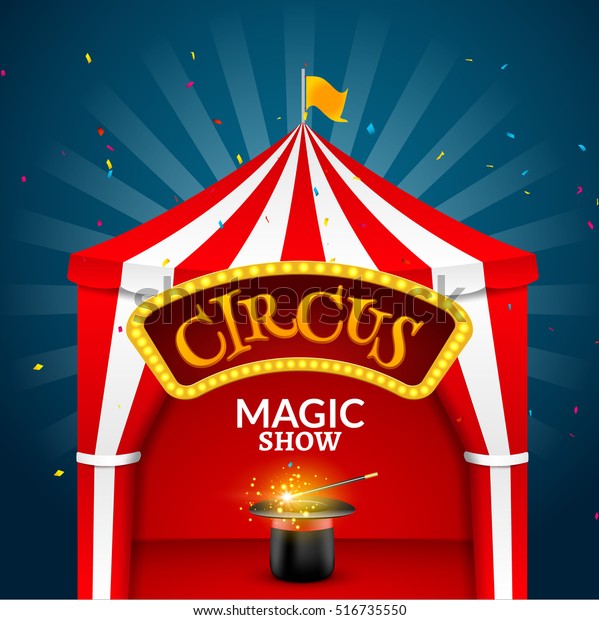 Circus Tent Poster Circus Retro Sign Stock Vector (Royalty Free ...