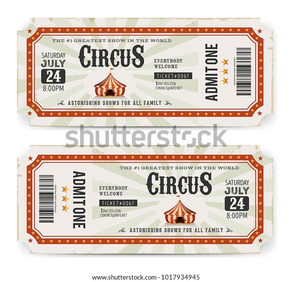 Circus Tickets Front Back Side Illustration Stock Vector (Royalty Free ...