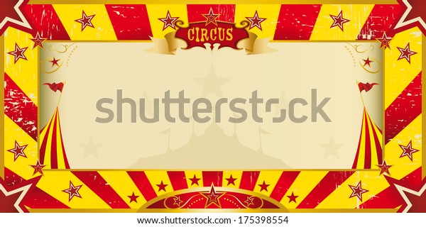 Circus Yellow Red Invitation Your Show Stock Vector (Royalty Free ...