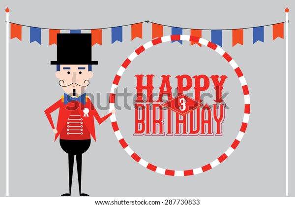 Circuscarnivalfairground Ringmaster Birthday Card Greeting Template ...