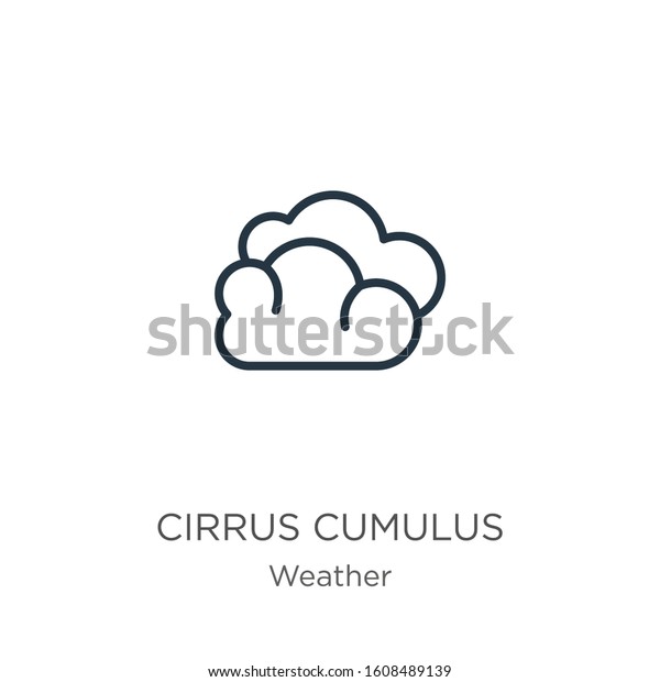 Cirrus Cumulus Icon Thin Linear Cirrus Stock Vector (Royalty Free ...