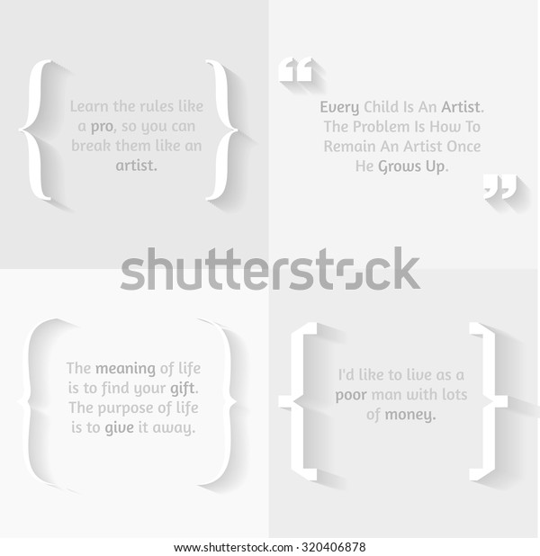 Citations Word Brackets On White Background Stock Vector (Royalty Free ...