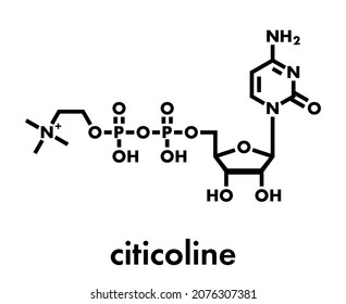 Molécula de citicolina (CDP-colina). Fórmula esquelética.: vector de ...