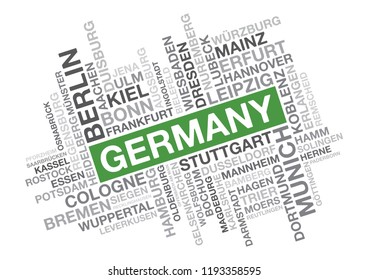 Cities Germany Word Collage Stock Vector (Royalty Free) 1193358595 ...