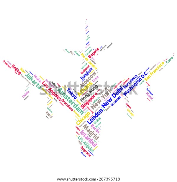 Cities World Related Word Cloud Background: vector de stock (libre de ...