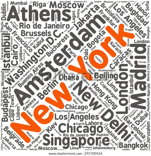 Cities World Related Word Cloud Background Stock Vector (Royalty Free ...