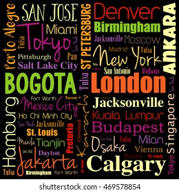 Cities World Word Cloud Collage Travel Stock Vector (Royalty Free ...