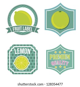 Citrus Fruit Labels Over White Background Stock Vector (Royalty Free ...