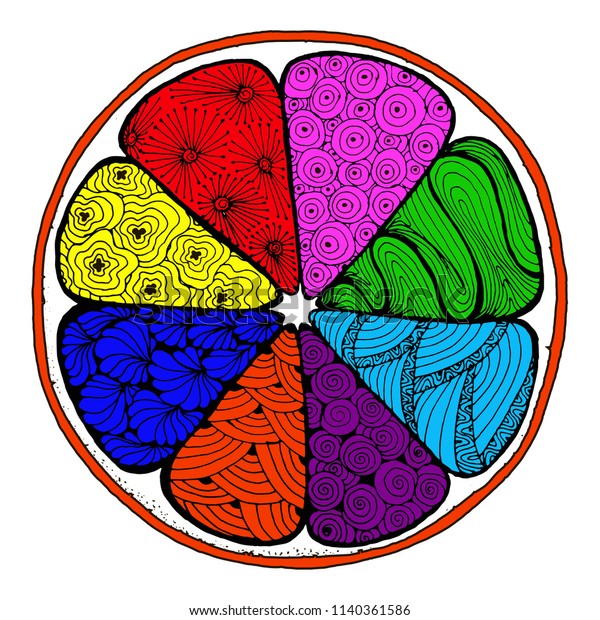 Citrus Orange Style Zentangle Stock Vector (Royalty Free) 1140361586 ...