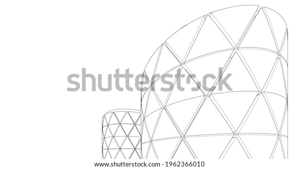 City Abstract Architecture Cylindrical Tower 3d Stock Vector (Royalty ...